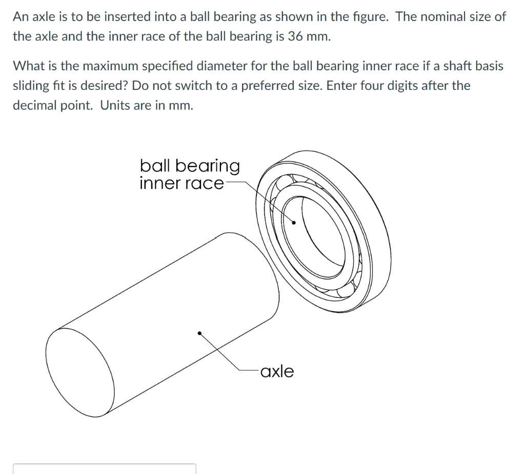 An axle is to be inserted into a ball bearing as | Chegg.com
