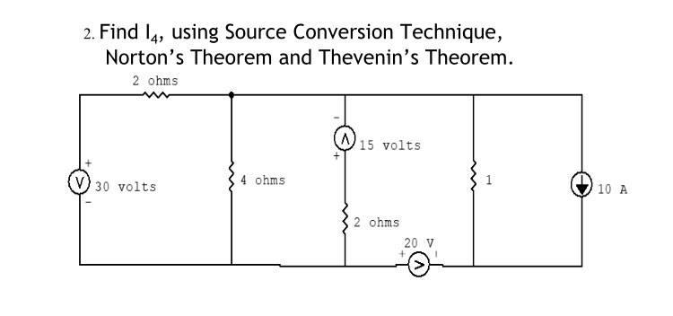 Solved 2. Find 14, using Source Conversion Technique, | Chegg.com