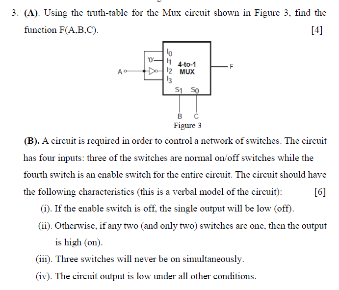 Solved 3. (A). Using the truth-table for the Mux circuit | Chegg.com