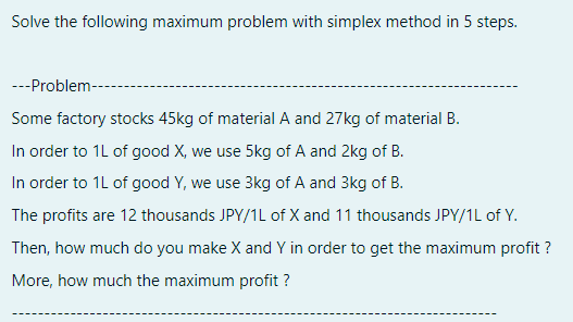 Solved Solve the following maximum problem with simplex | Chegg.com
