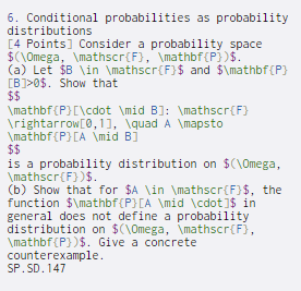Solved 6. Conditional probabilities as probability | Chegg.com