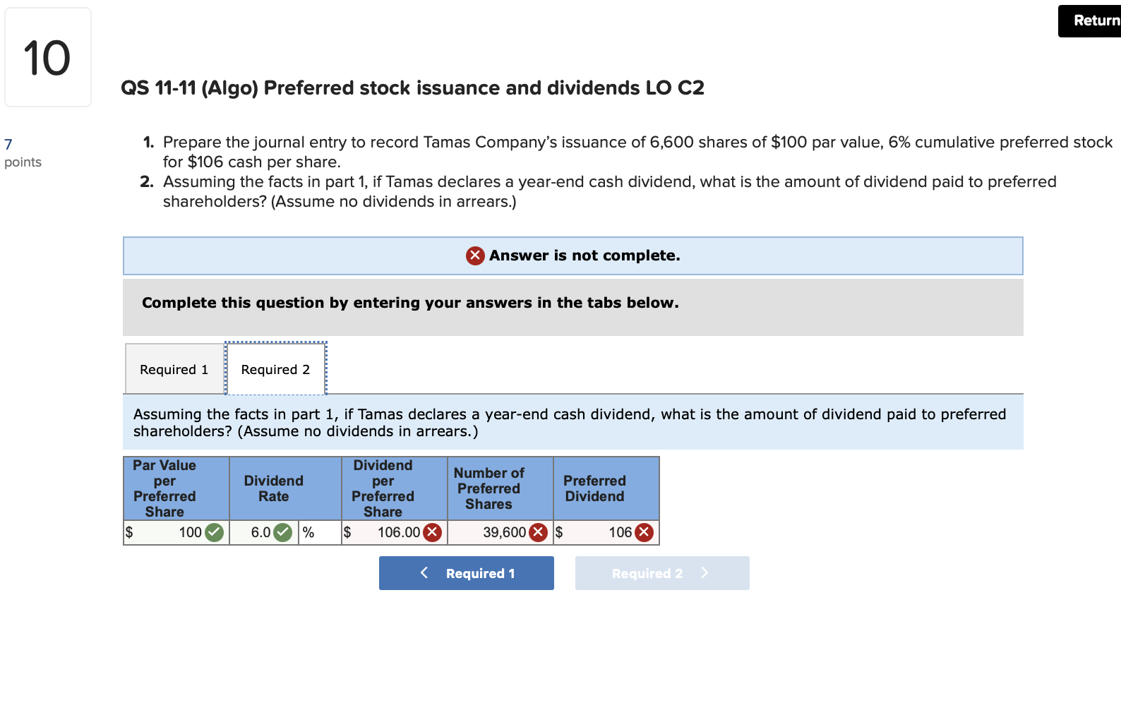 Solved QS 11-11 (Algo) ﻿Preferred stock issuance and | Chegg.com