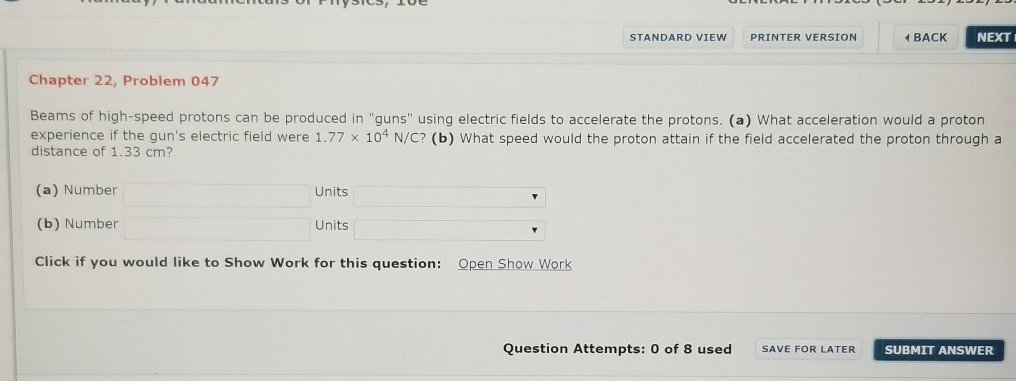 Solved STANDARD VIEW PRINTER VERSION イBACK NEXT Chapter 22, | Chegg.com
