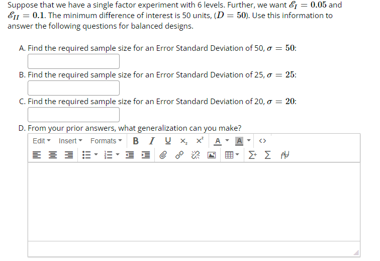 Solved Suppose that we have a single factor experiment with | Chegg.com