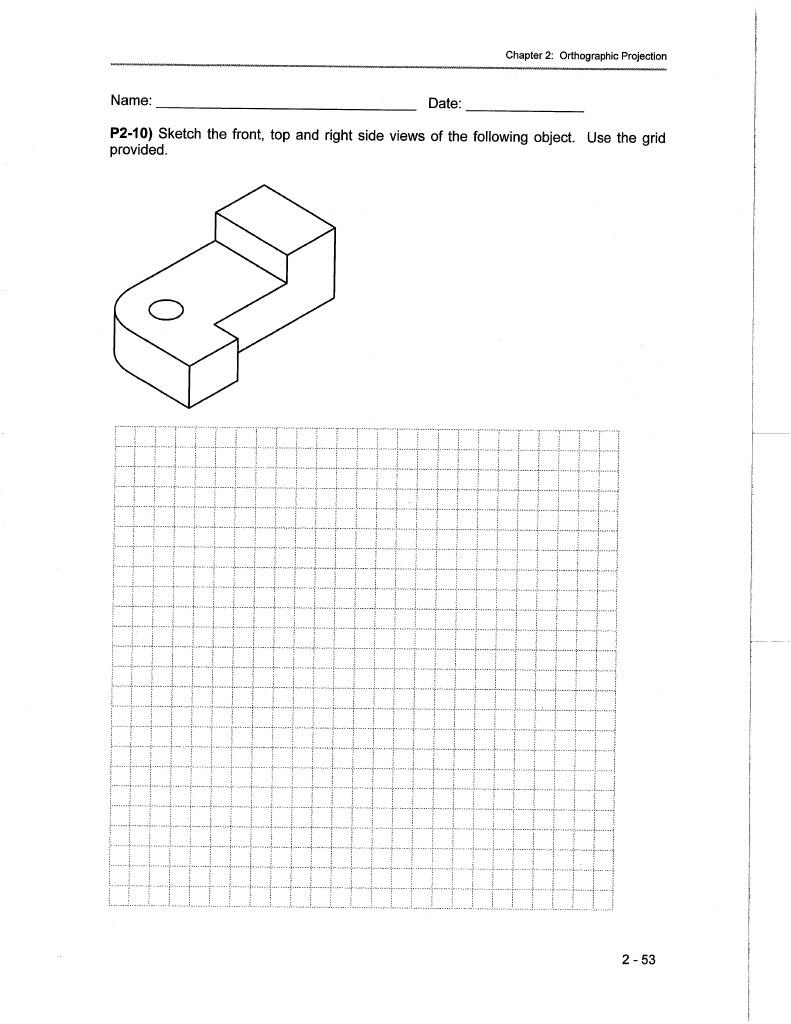 Solved Chapter 2: Orthographic Projection Name: Date: P2-4) | Chegg.com