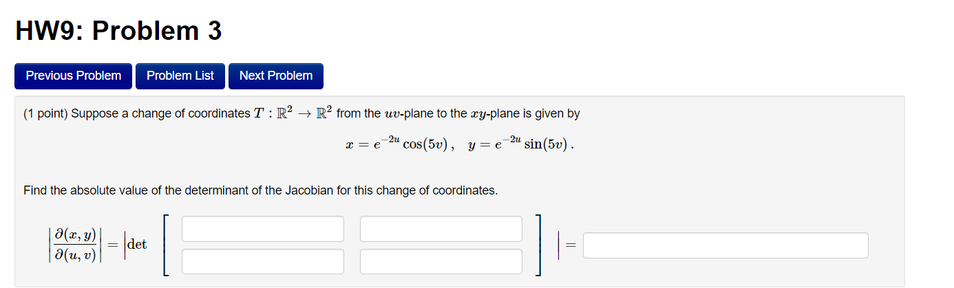 Solved HW9: Problem 3 Previous Problem Problem List Next | Chegg.com