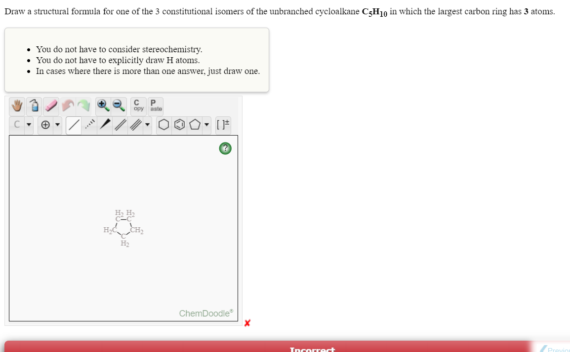 Solved Draw a structural formula for one of the 3 | Chegg.com