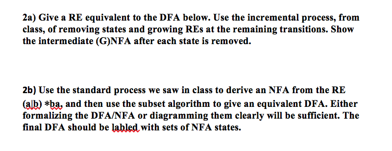 Solved Automata Do 2a and 2b. Do not attempt the problem | Chegg.com