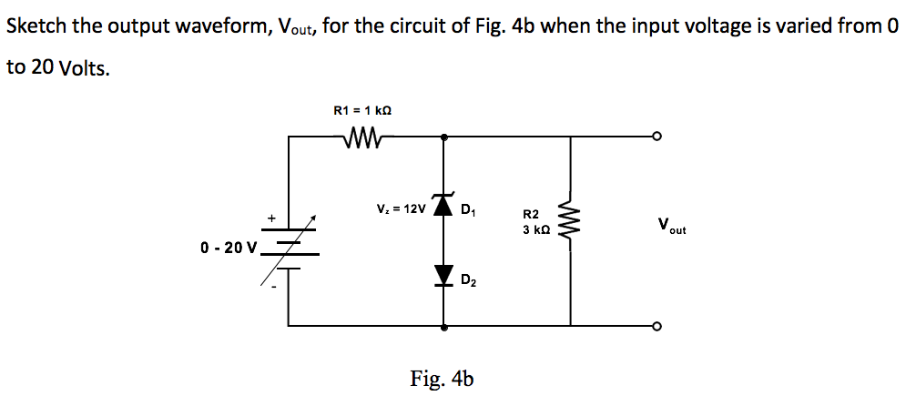 Solved Sketch the output waveform, Vout, for the circuit of | Chegg.com