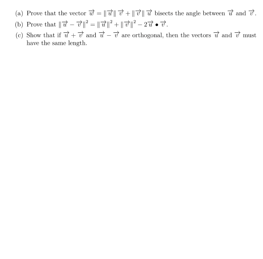 Solved (a) Prove that the vector ū = || 7 || T + 1 7 || 7 | Chegg.com