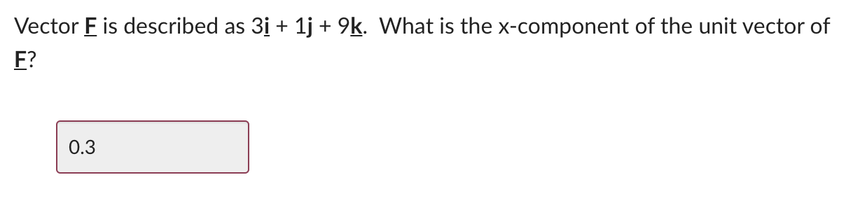 Solved Vector F is described as 3i + 1j + 9k. What is the | Chegg.com