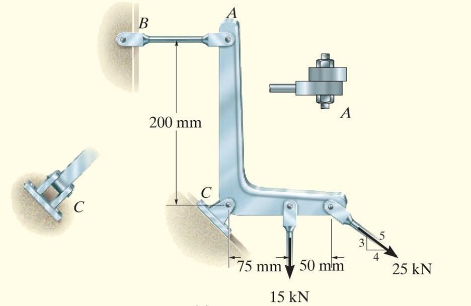 Solved The control arm is subjected to the loading shown. | Chegg.com