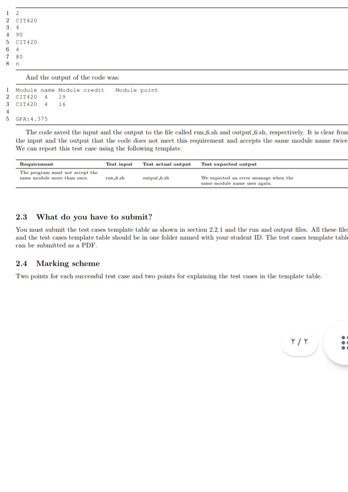 Solved The code saved the input and the output to the file | Chegg.com