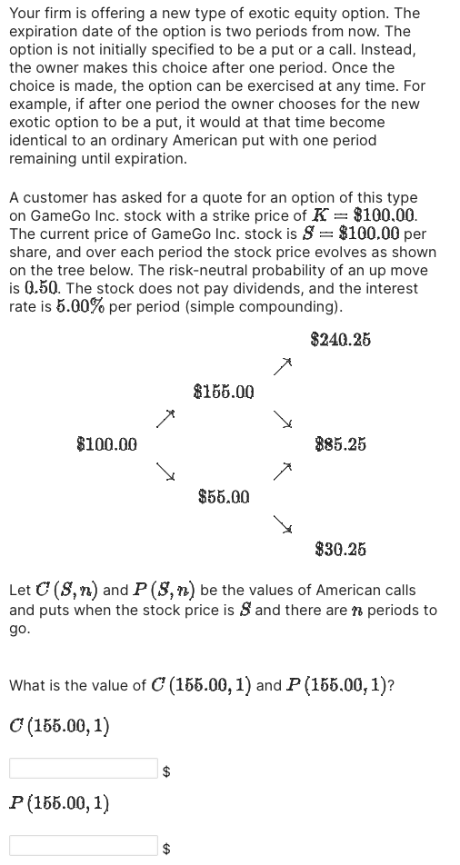 Solved Your firm is offering a new type of exotic equity | Chegg.com