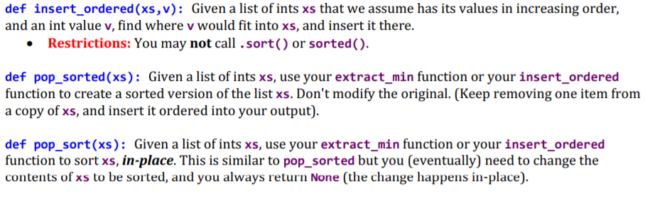 Solved def insert_ordered(xs,v): Given a list of ints xs | Chegg.com