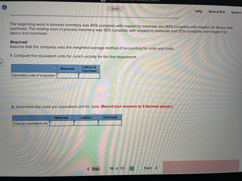 Solved 20 Saved Help Save & Exit Subm Healthcheck Corp. | Chegg.com