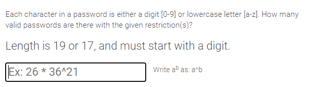 Solved Each character in a password is either a digit [0-9] | Chegg.com