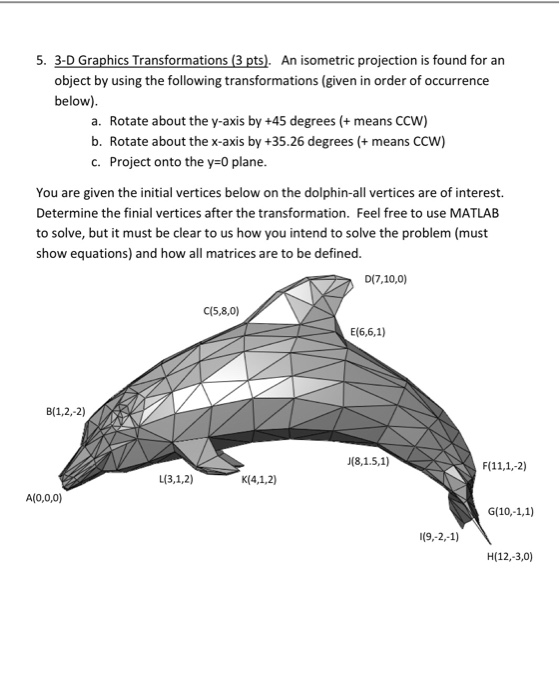 Solved 5. 3-D Graphics Transformations (3 pts). An isometric | Chegg.com