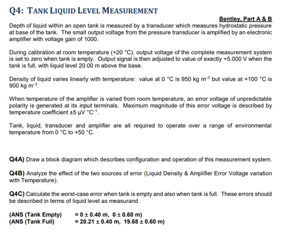 Solved Bentley, Part A \& B Depth of liquid within an open | Chegg.com