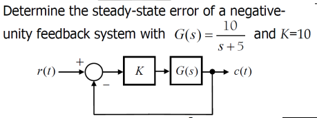 Solved Determine the steady-state error of a negative- 10 | Chegg.com