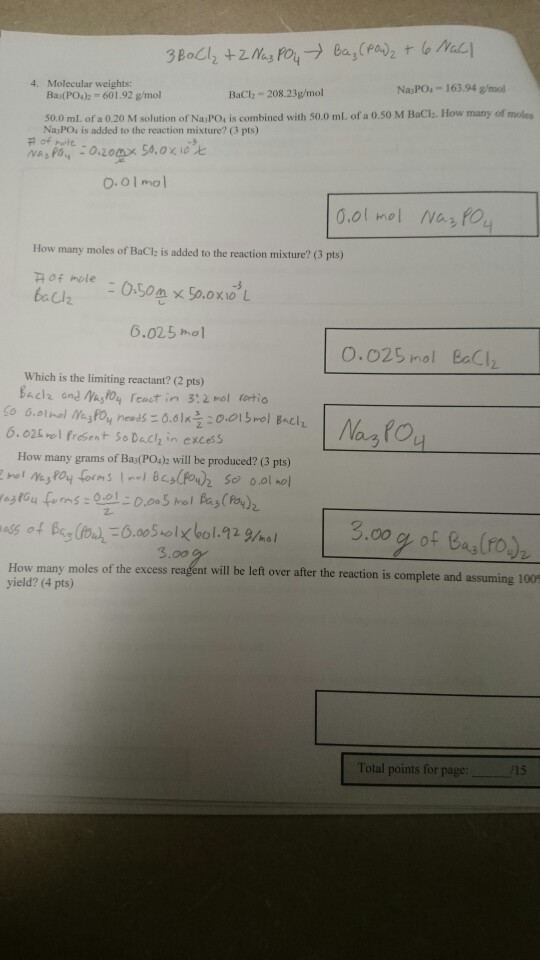 Solved 3.00 How many moles of the excess reagent will be | Chegg.com