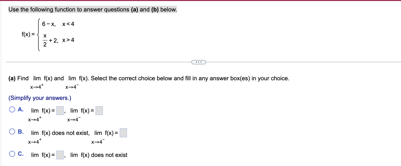 Solved Use the following function to answer questions (a) | Chegg.com