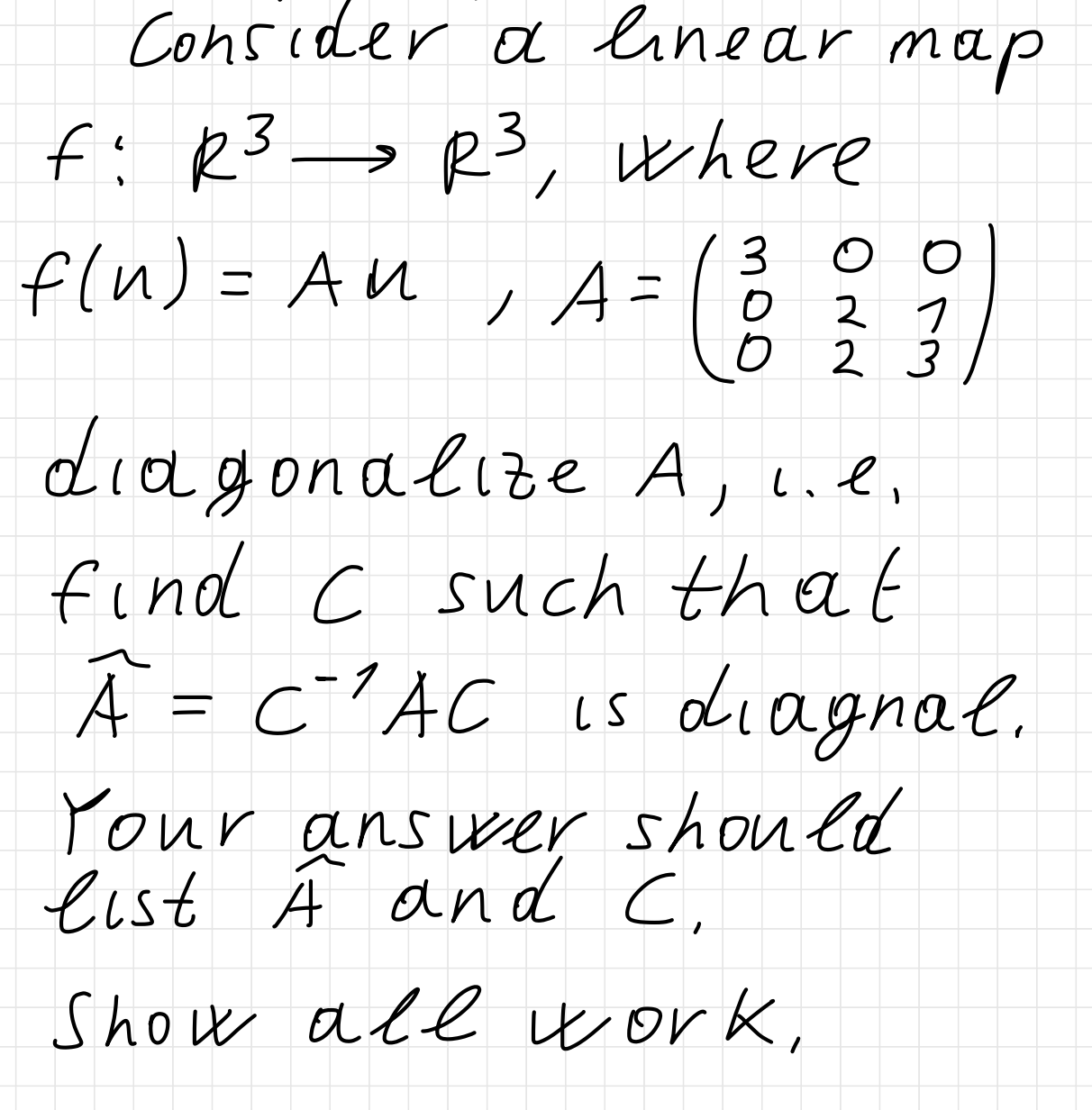 Solved Consider a linear map f:R3→R3, where | Chegg.com