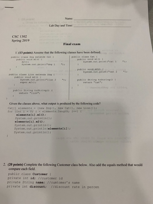 Solved // Constructs ic Custoser (int id, string name, int | Chegg.com