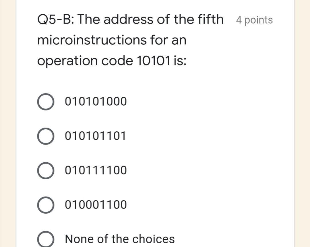 Solved Q5-B: The address of the fifth 4 points | Chegg.com