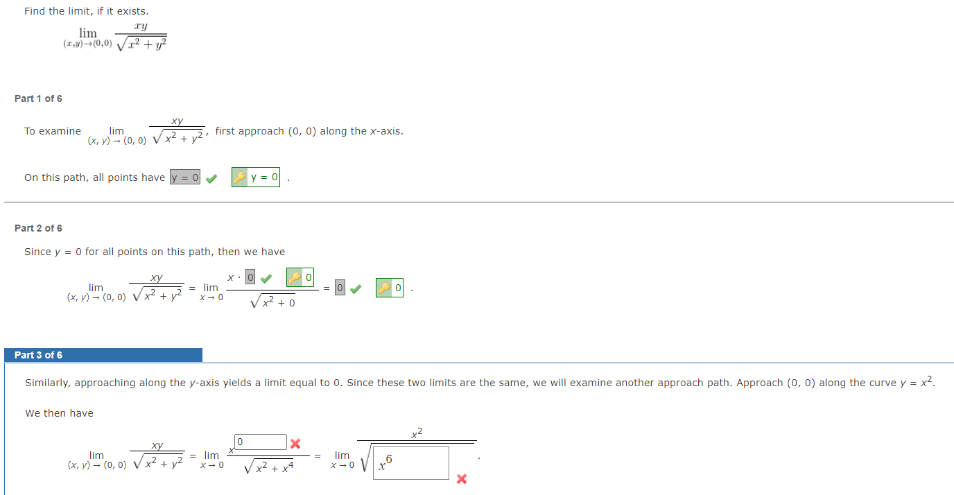 Solved Find the limit, if it exists. lim(x,y)→(0,0)x2+y2xy | Chegg.com