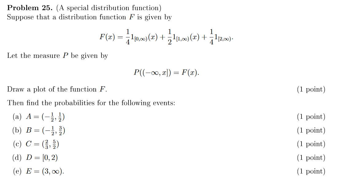 Solved Problem 25. (A special distribution function) Suppose | Chegg.com
