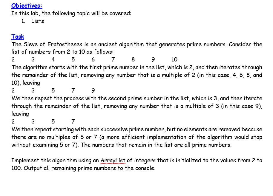 Solved Objectives: In this lab, the following topic will be | Chegg.com
