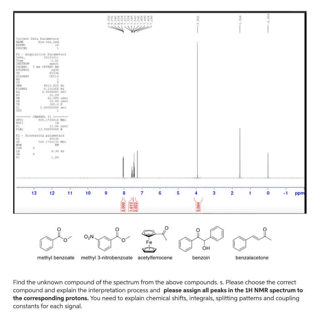 Solved please explain how you determine the peaks in the 1H | Chegg.com