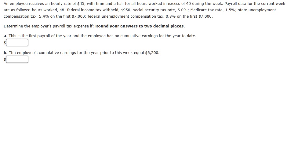 Solved Question Content AreaAn employee receives an hourly | Chegg.com