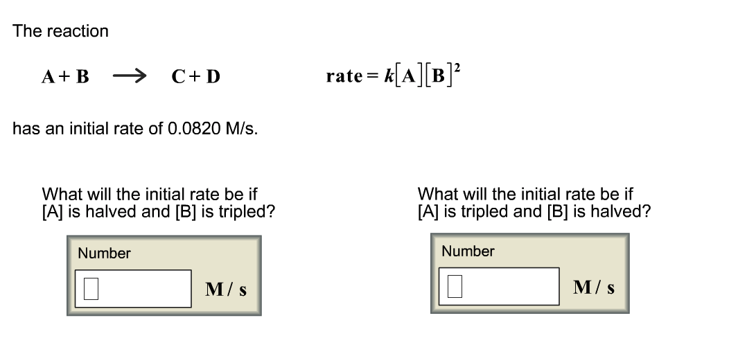 Solved What Will The Initial Rate Be If A Is Halved And Chegg