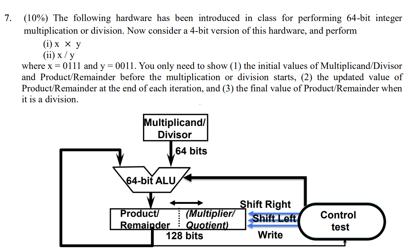 a 7. (10%) The following hardware has been introduced | Chegg.com