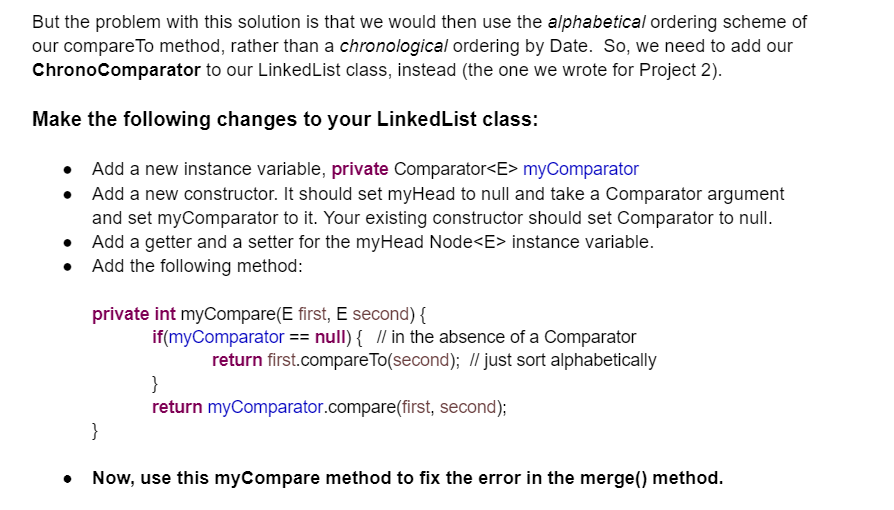 Solved LinkedList class package | Chegg.com