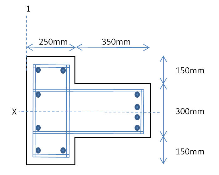 Solved 2. The column shown is of T-section to comply with | Chegg.com