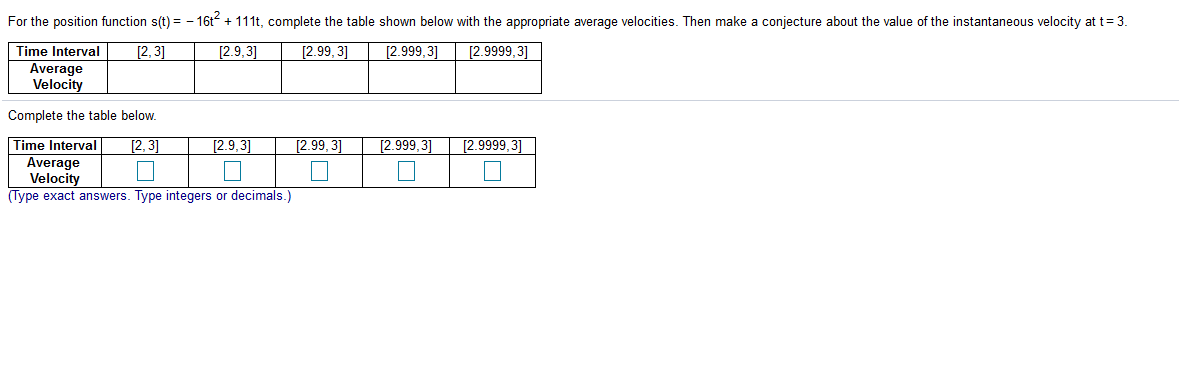 Solved For The Position Function S T 16t 111t