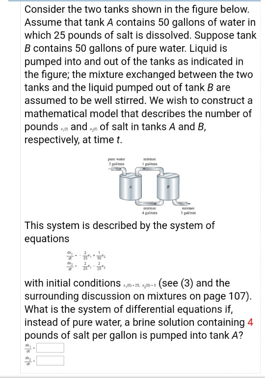 Solved Consider the two tanks shown in the figure below. | Chegg.com