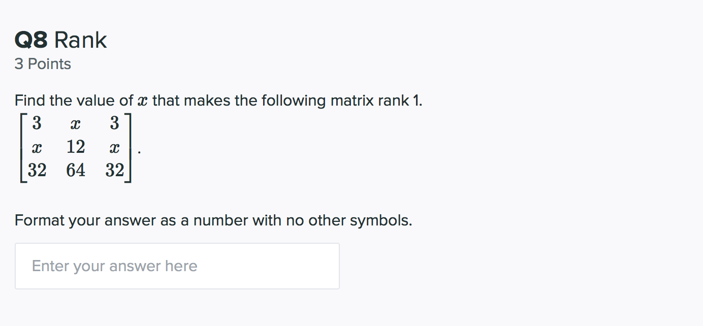 Solved Q8 Rank 3 Points C Find the value of 3 that makes the | Chegg.com