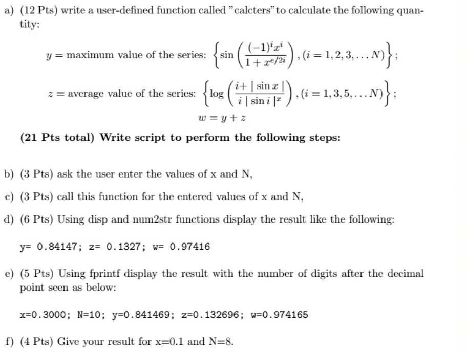 Solved a) (12 Pts) write a user-defined function called | Chegg.com