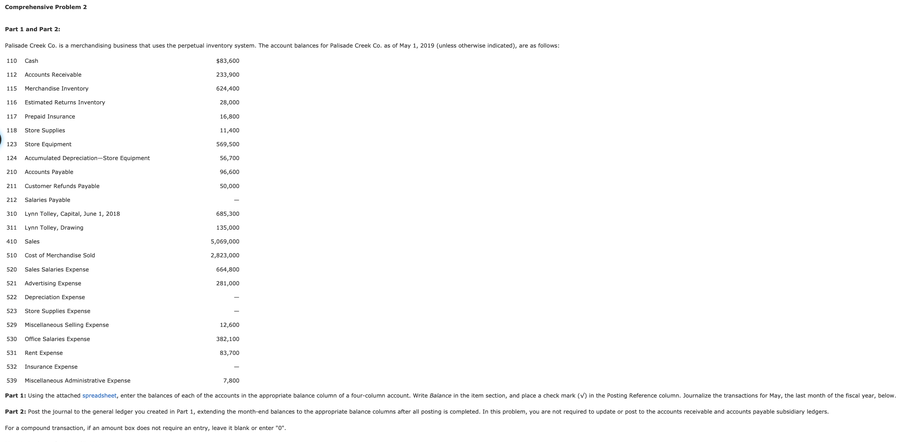 Solved For a compound transaction, if an amount box does not | Chegg.com