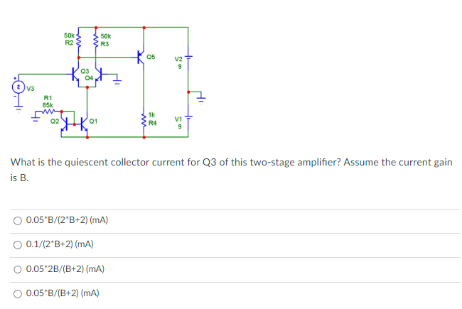 Solved What is the quiescent collector current for Q3 of | Chegg.com