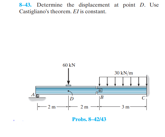 Solved 8-43. Determine the displacement at point D. Use | Chegg.com Solved 8-43. Determine the displacement at point D. Use | Chegg.com