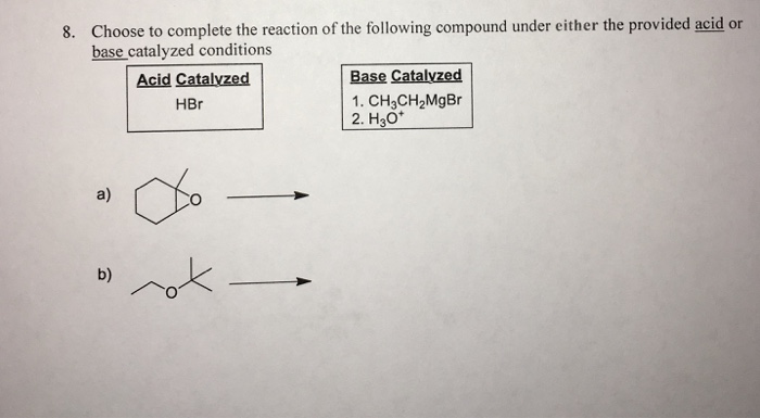Solved Choose to complete the reaction of the following | Chegg.com