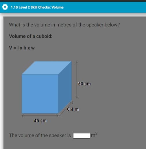 Solved 1.15 Level 2 Skill Checks: Volume The arena | Chegg.com