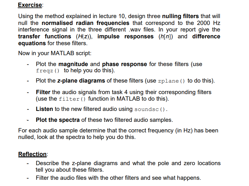 Part 3 of this lab will focus on the filtering of | Chegg.com