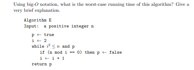 Solved Using big-O notation, what is the worst-case running | Chegg.com