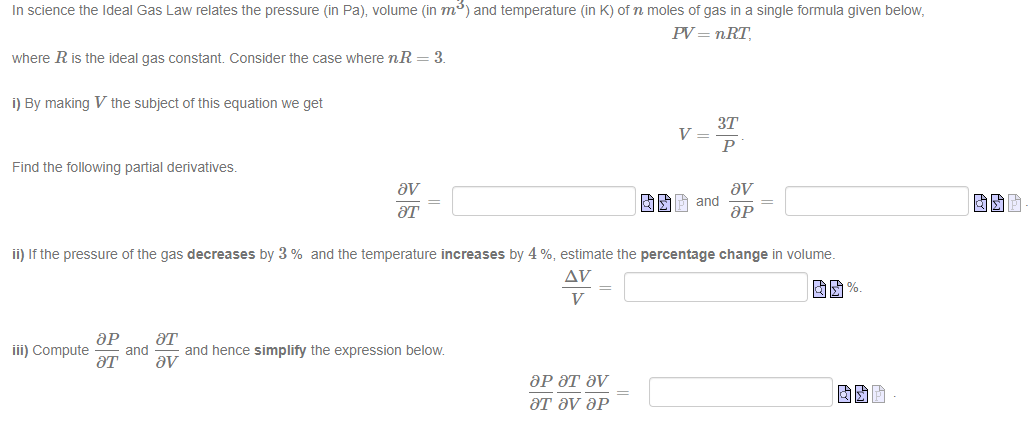 Solved In science the Ideal Gas Law relates the pressure (in | Chegg.com